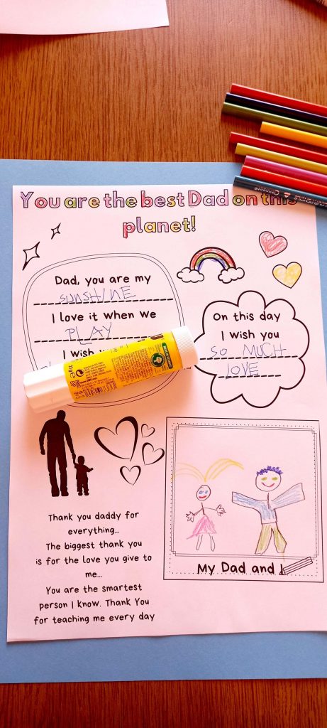 PERSONALIZED FATHER`S DAY CARD - PRINTABLE - A Mum to Mum