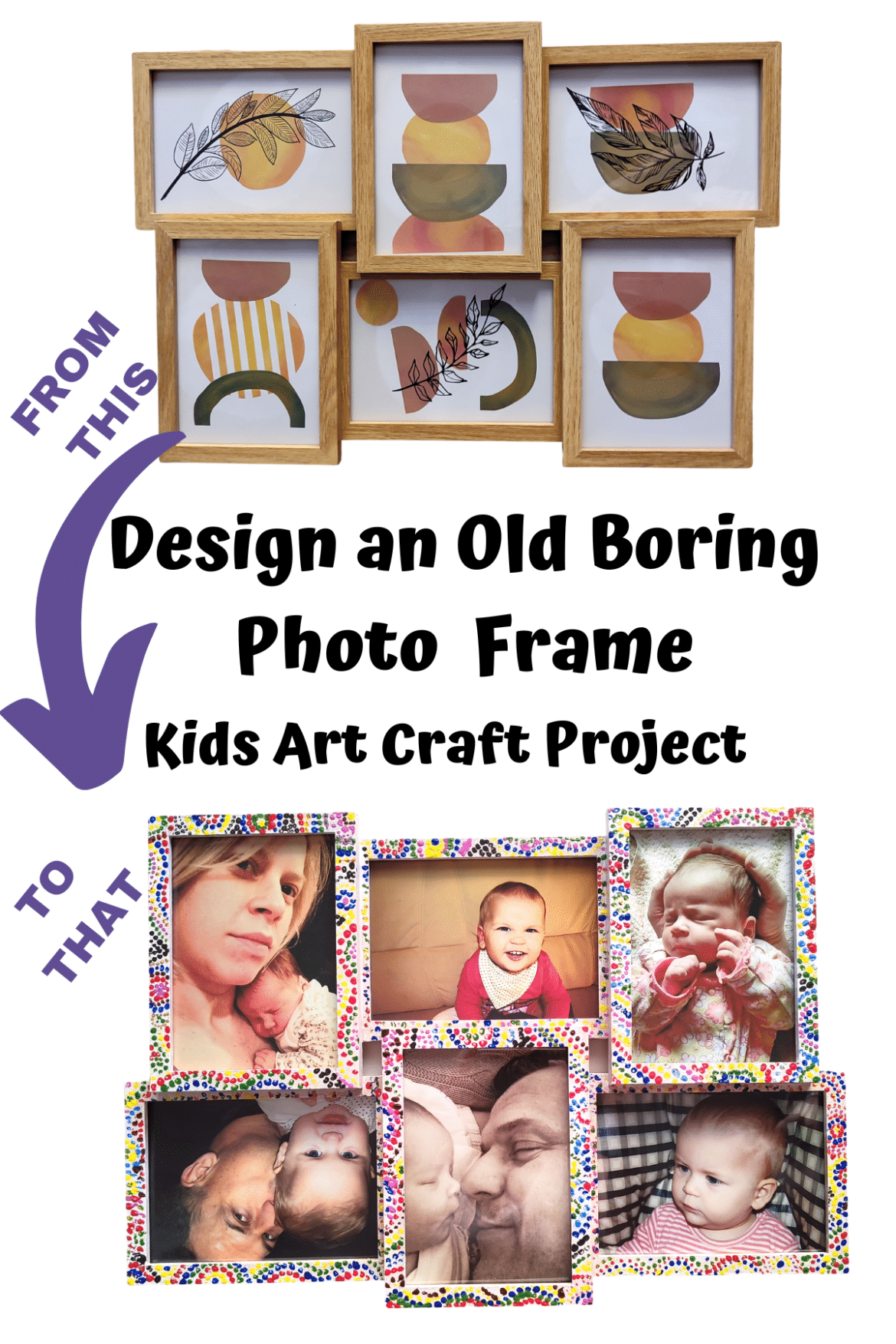 Personalized Photo Collage Frame - Kids Art Idea
