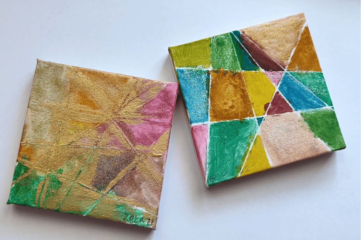Geometric Painting on Canvas for 3-Year-Olds