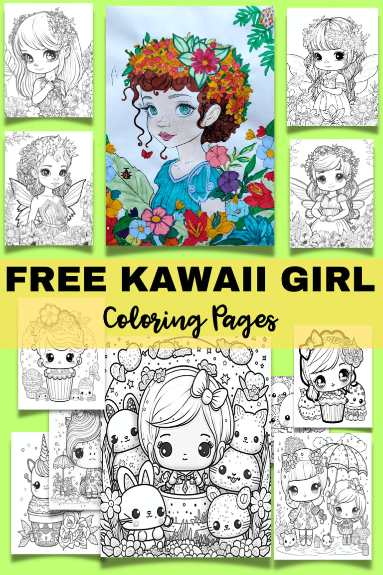 Kawaii Coloring Pages for Girls & Adults - FREE