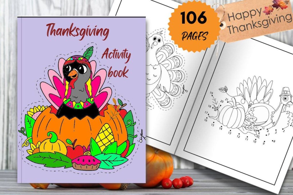 FREE Thanksgiving Activity Book Printable With 105 Pages