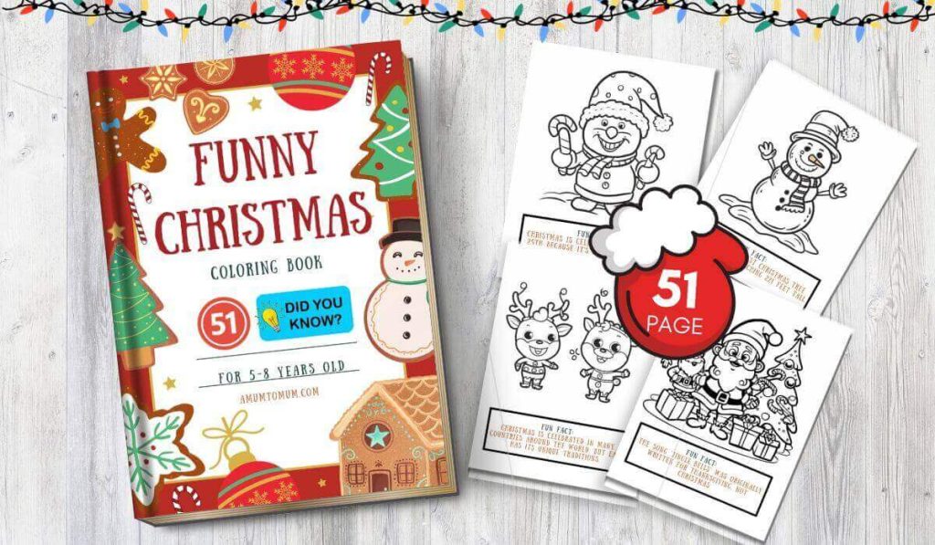 51 Fun Fact Christmas Coloring Pages