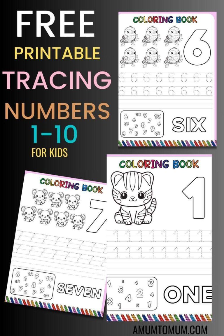 Free Adorable Tracing Numbers 1-10 Worksheets for Youngsters